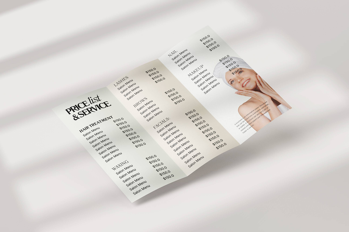 Esthetician Trifold Brochure Template