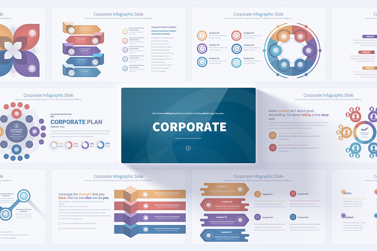 Corporate PowerPoint Infographics, a Presentation Template by Pulsecolor
