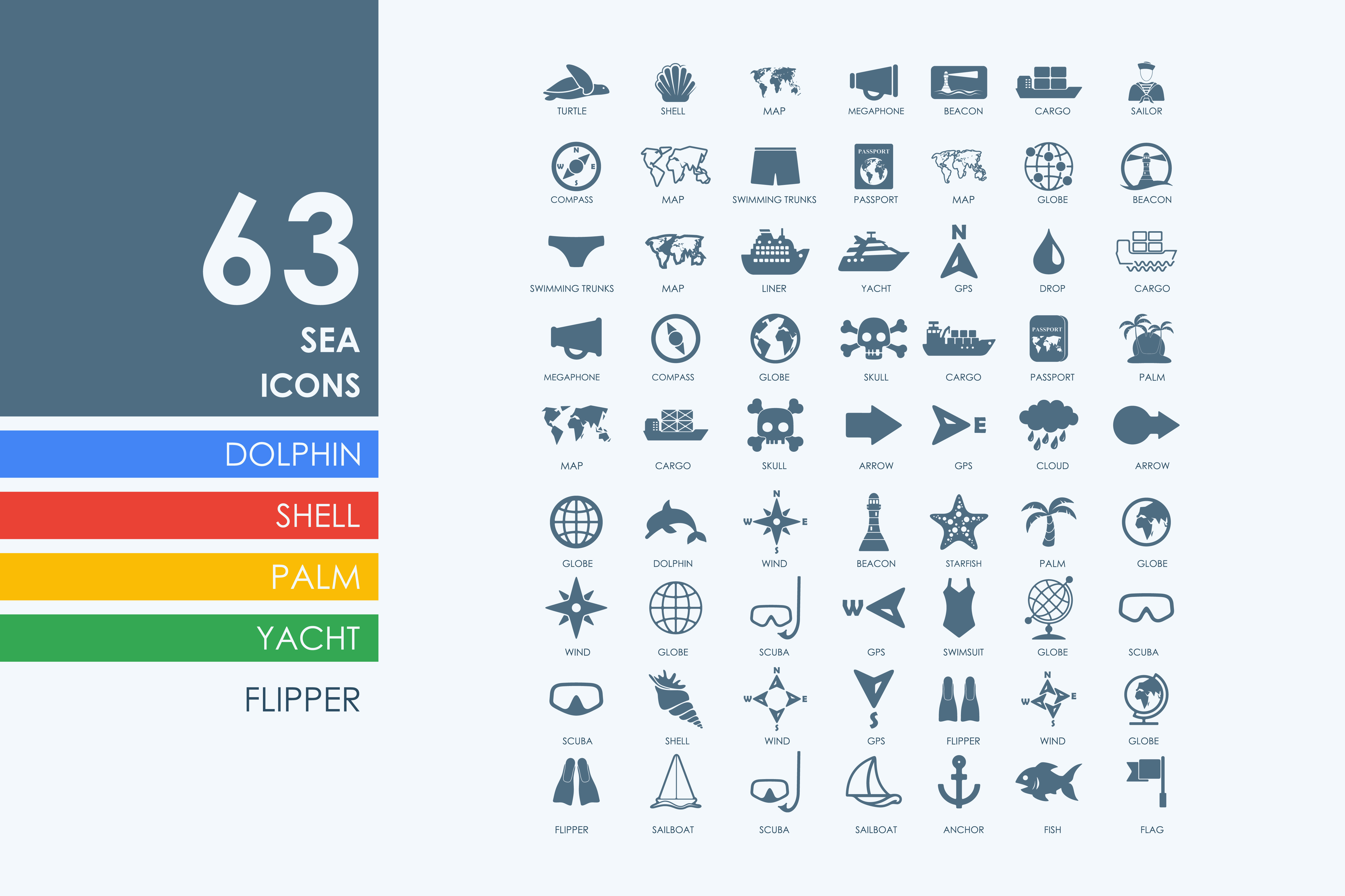63 sea icons, an Icon by Palau