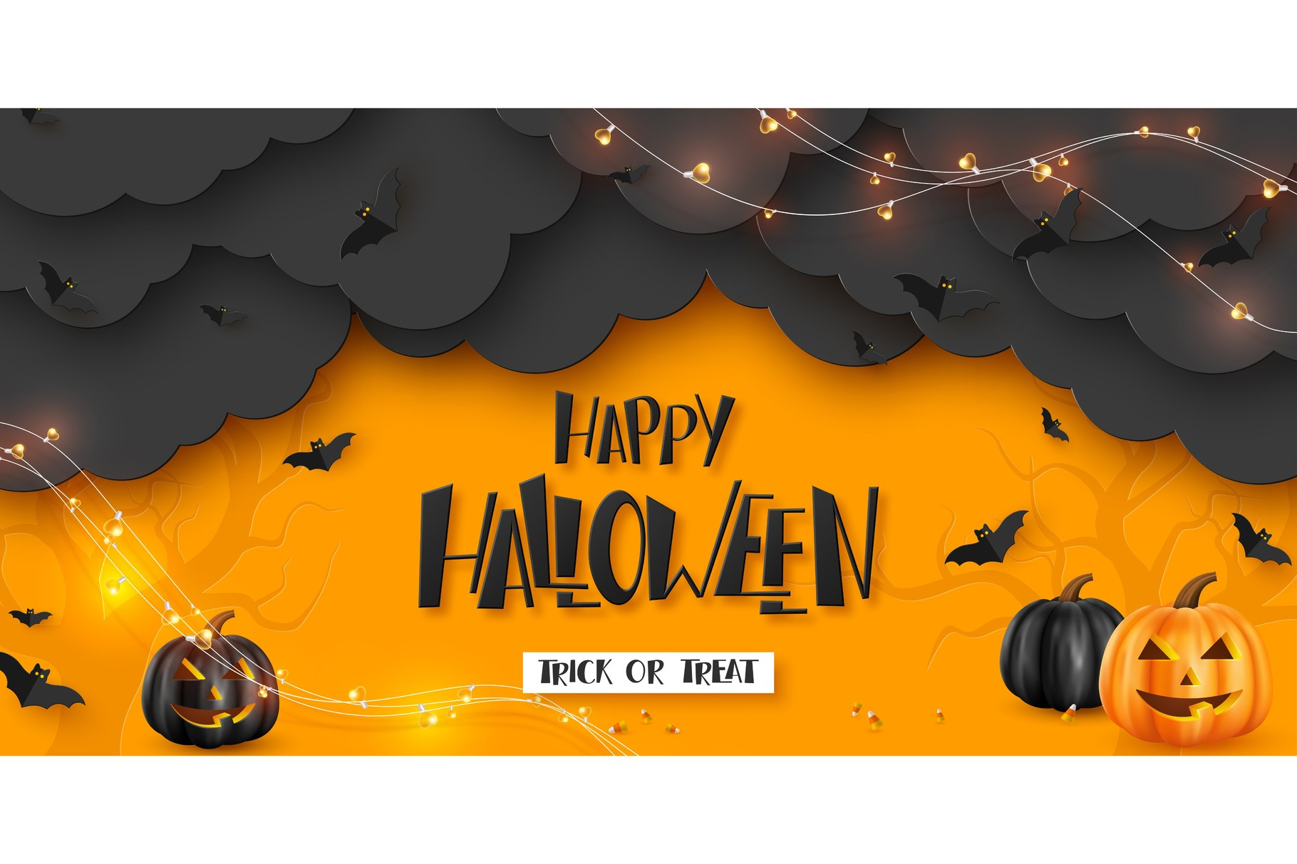 Happy Halloween horizontal banner., an Object Graphic by Liudmyla Matviiets