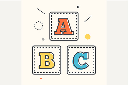 ABC blocks flat icon, a Graphic by Shanvood