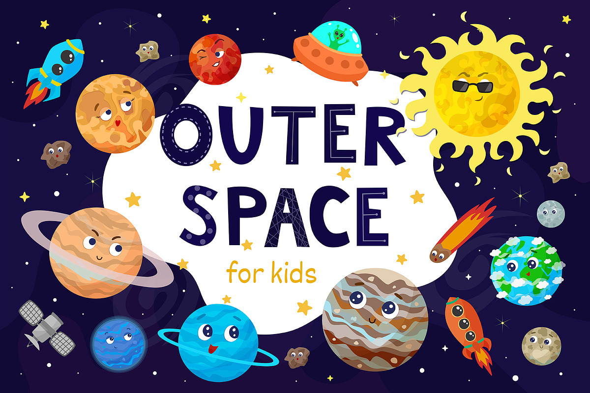 Outer Space for kids, an Education Illustration by SvetaDraws