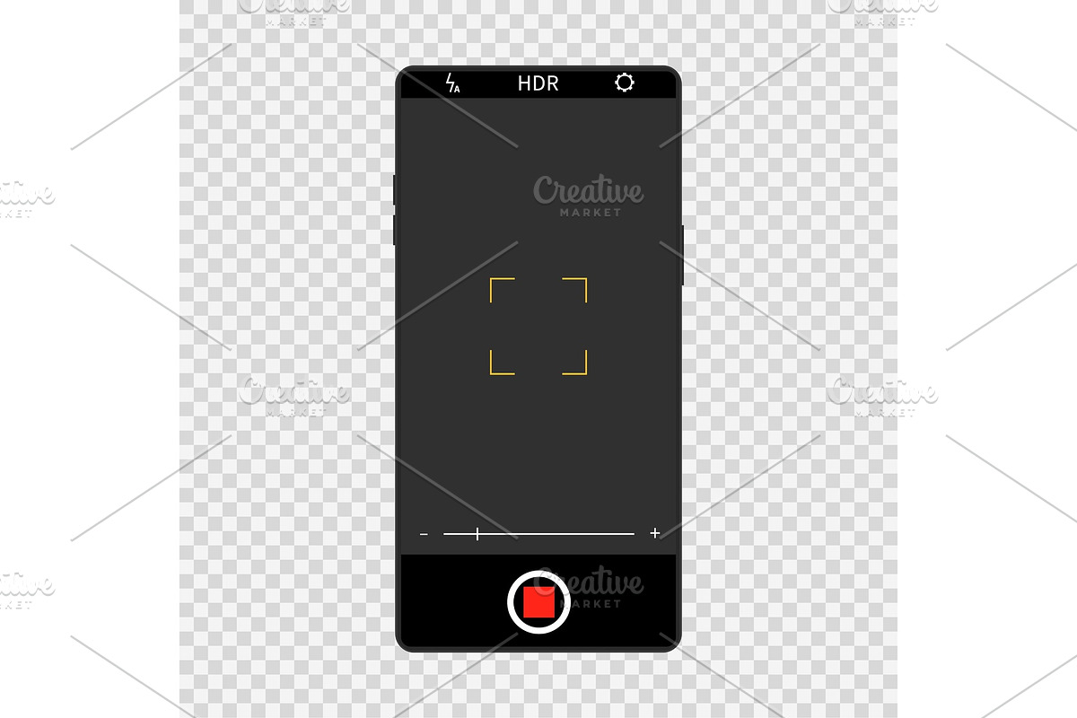 Camera screen interface on realistic, a Technology Illustration by ...