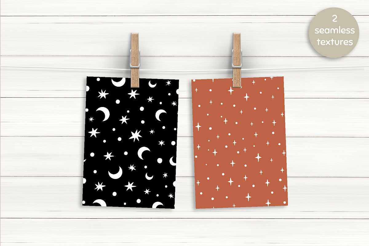 Celestial clipart. Boho moon illustration