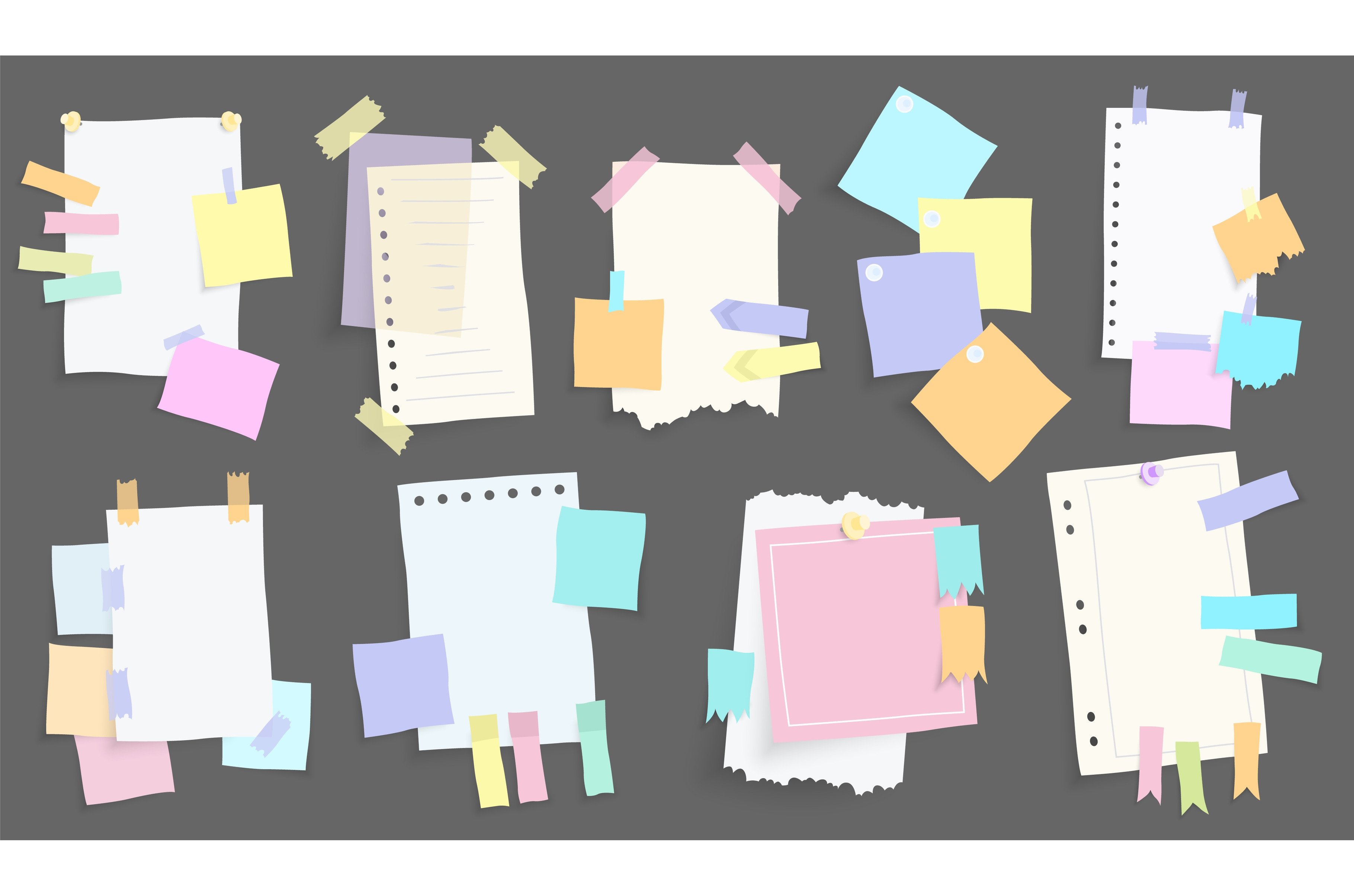 Paper notes stickers. Set of, an Object Graphic by Things for designers