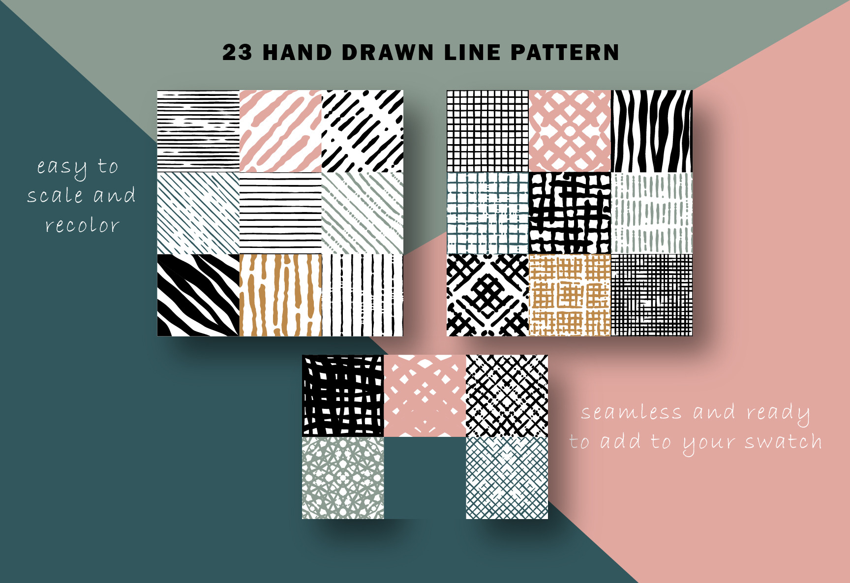 hand drawn line pattern collection, a Pattern Graphic by Mona Ahmed ...