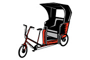 Cycle Rickshaw, a Transportation Illustration by patrimonio