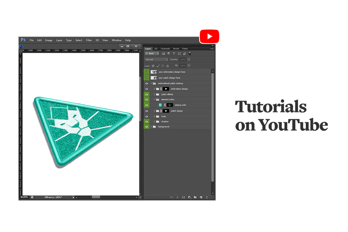 Embroidery Effect Patch Mockups Set, a Merchandise Mockup by rebrandy ...