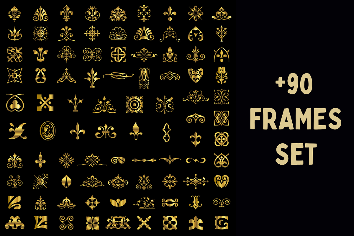+200 Mega Bundle frames and borders, a Decorative Illustration by ...