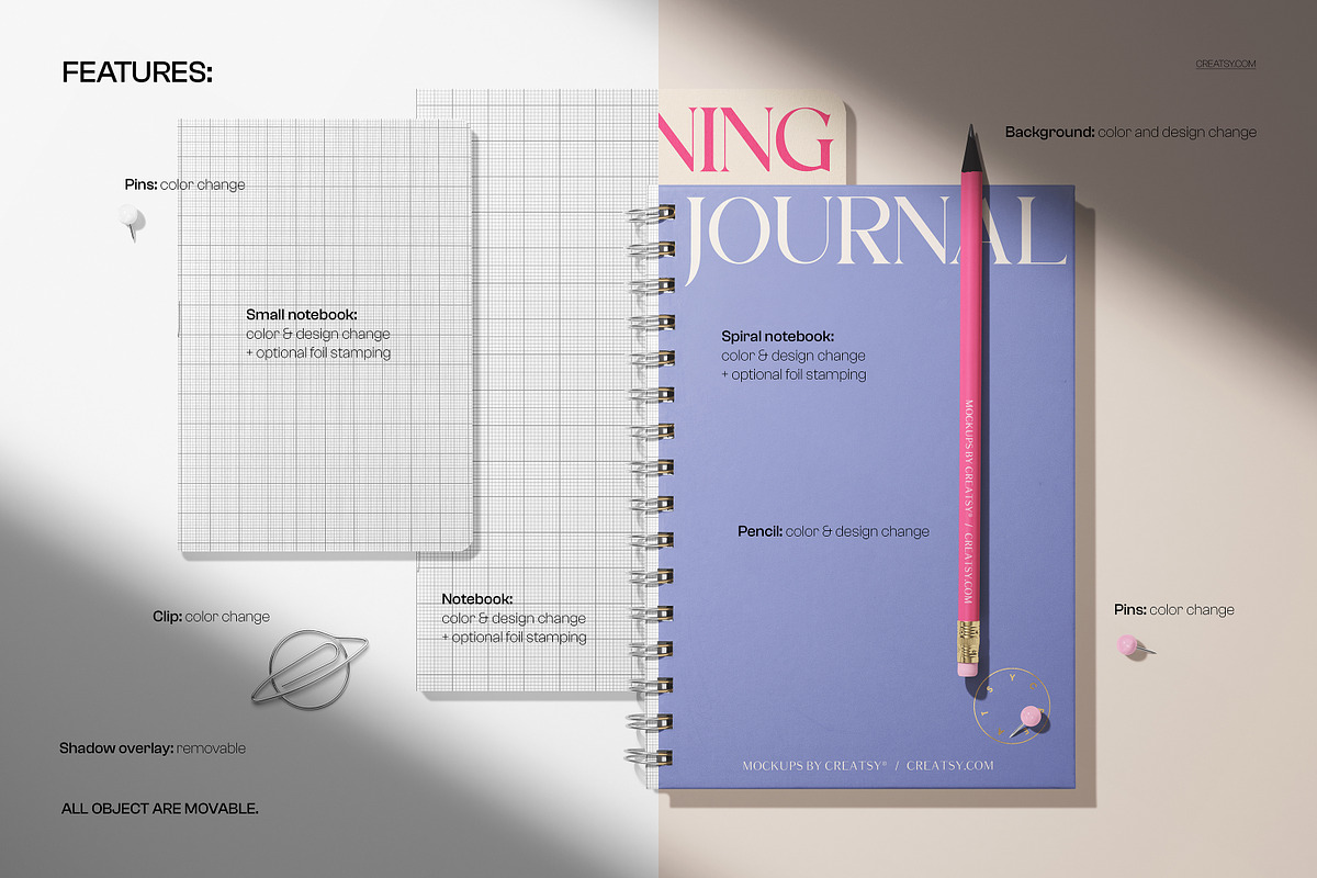 Notebooks & Journal Mockup, a Product Mockup by creatsy5