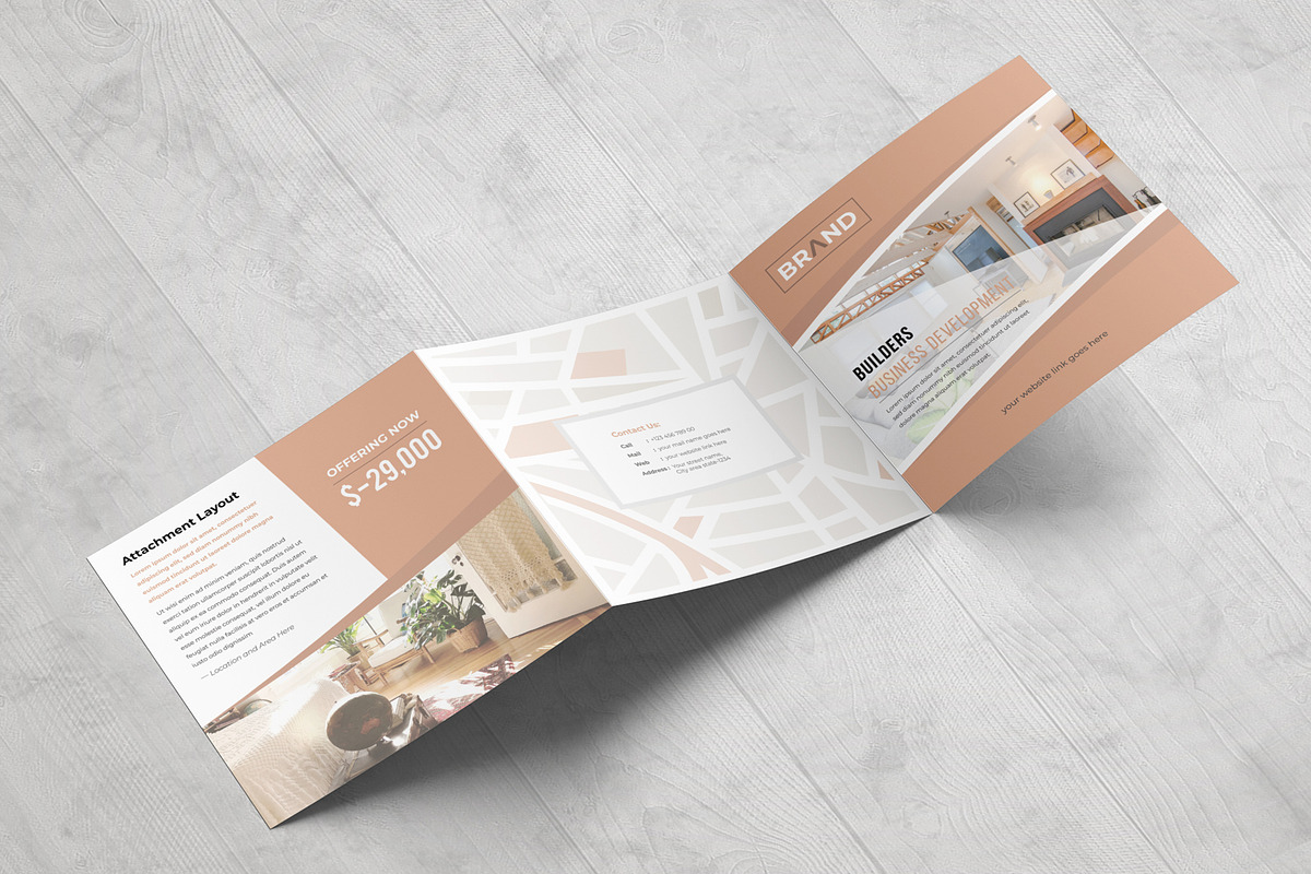 Real Estate Square Tri fold Brochure, a Brochure Template by ZAAS