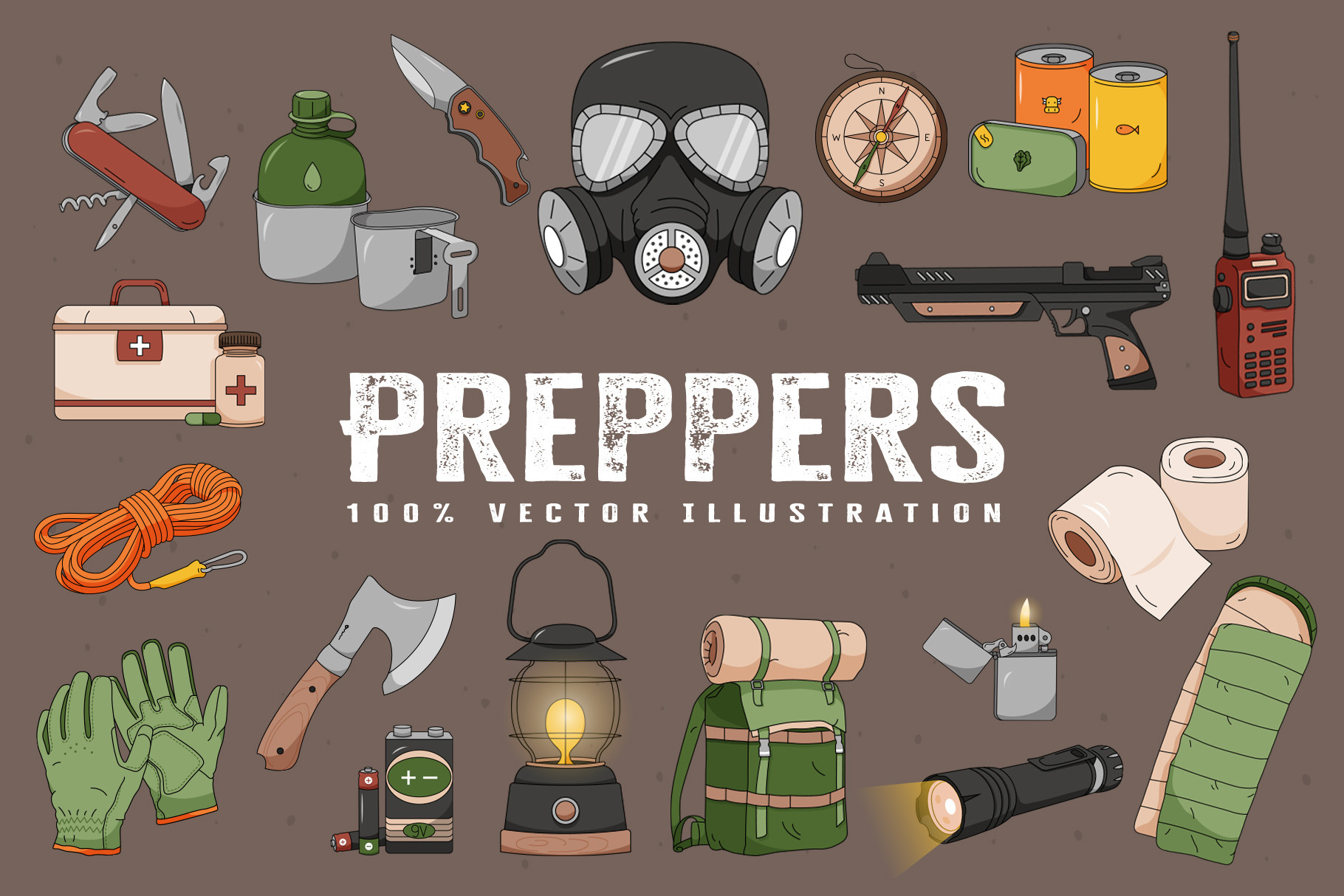 Preppers & Survivalist Illustrations, an Object Graphic by DesignerCandies