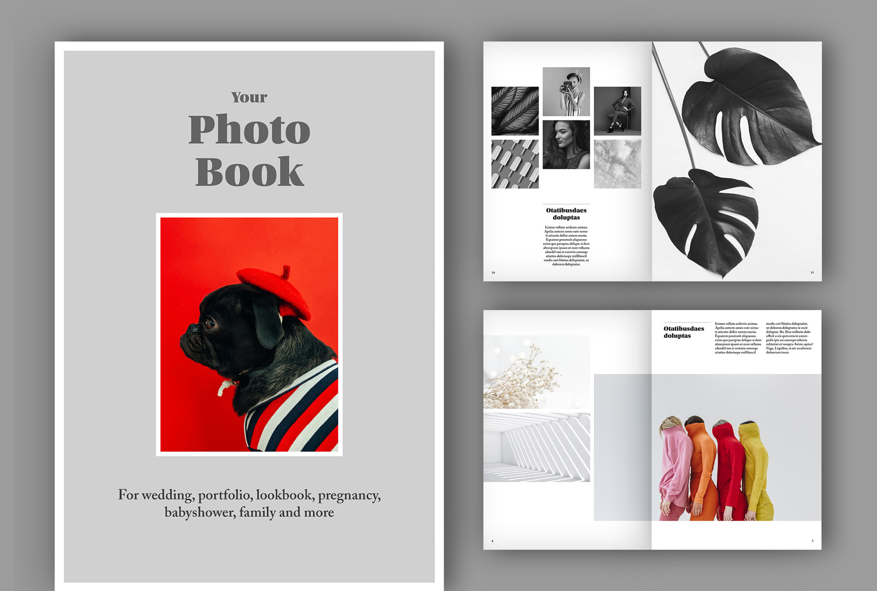 Photo Album Book Layout (A4+US), a Brochure Template by tomsarraipodesign