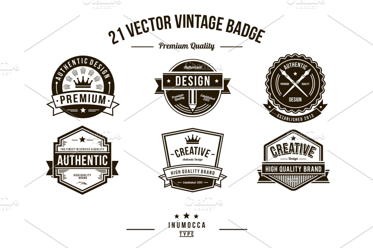 21 Vintage Badges EDITABLE TEXT, a Branding & Logo Template by inumocca ...
