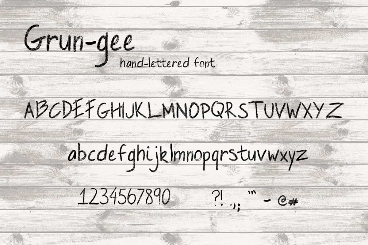 Grun-gee hand lettered font, a Font by Emjwalker