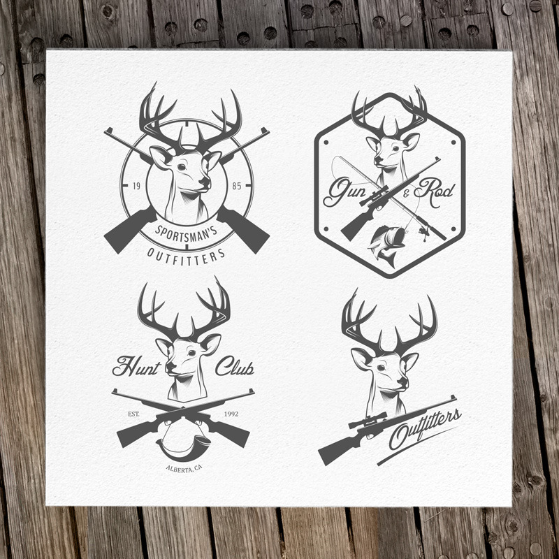Vintage hunting logos (Set 2), a Branding & Logo Template by 1baranov