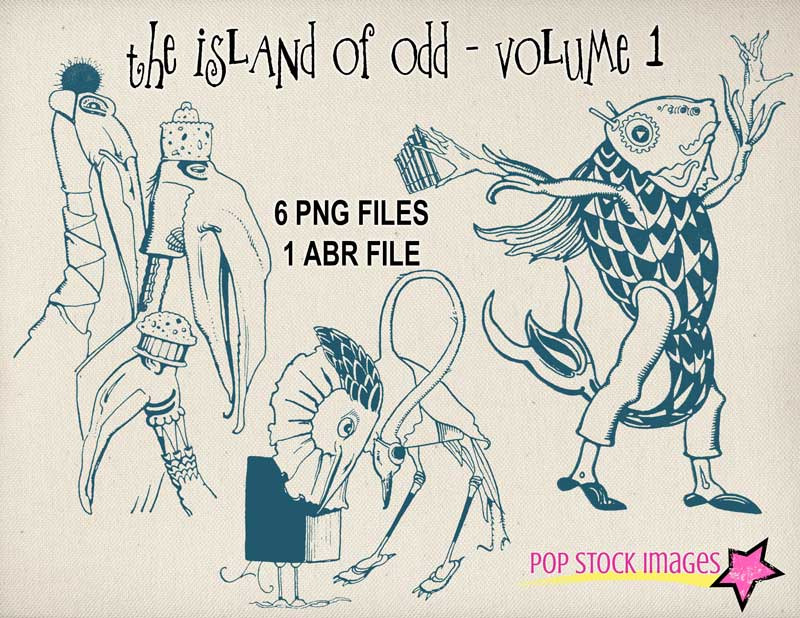The Island of Odd - PNG and ABR set, a Brush Add-On by ephemoire