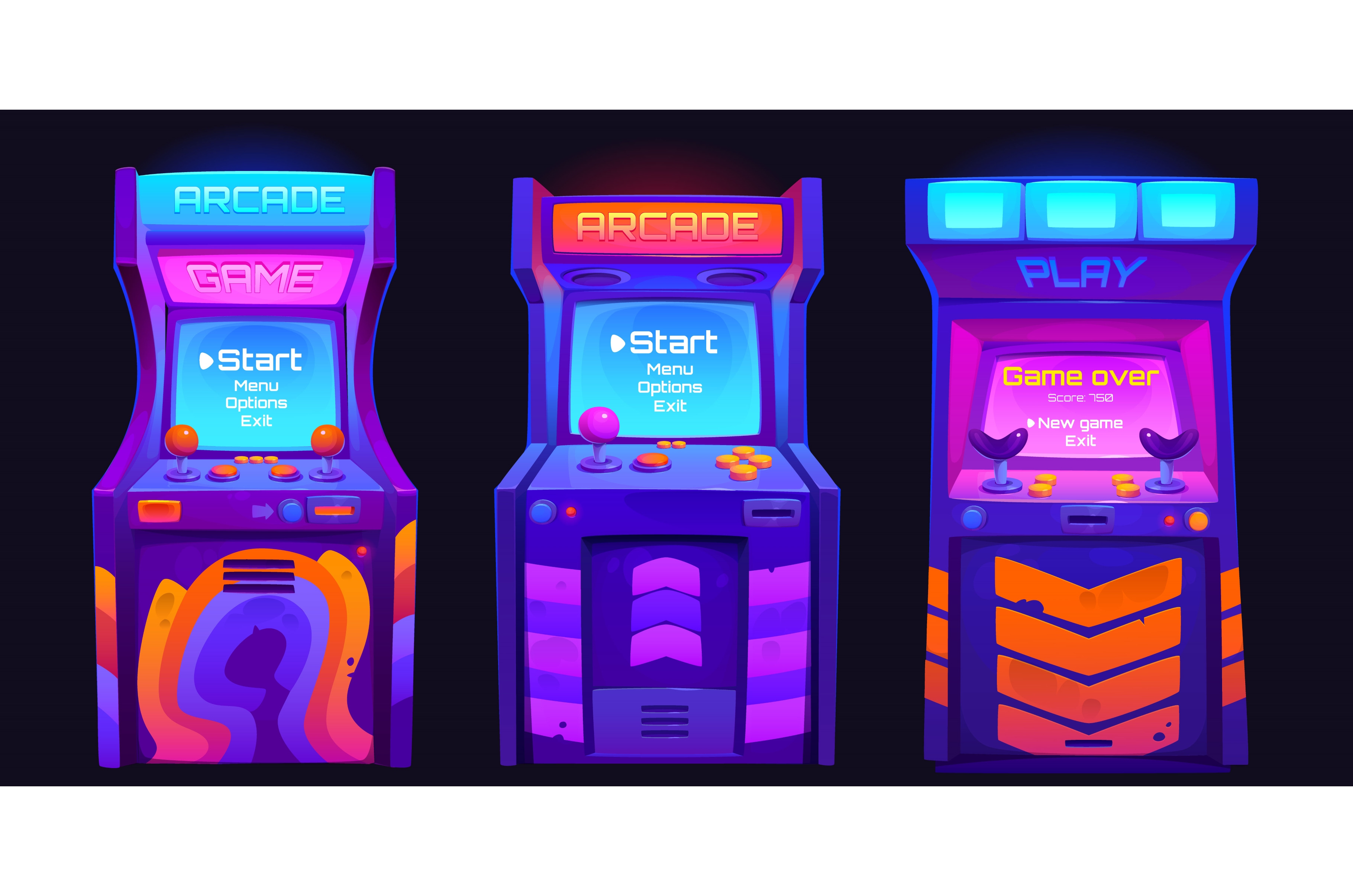 Arcade game machines set, a Technology Illustration by art PVP - market