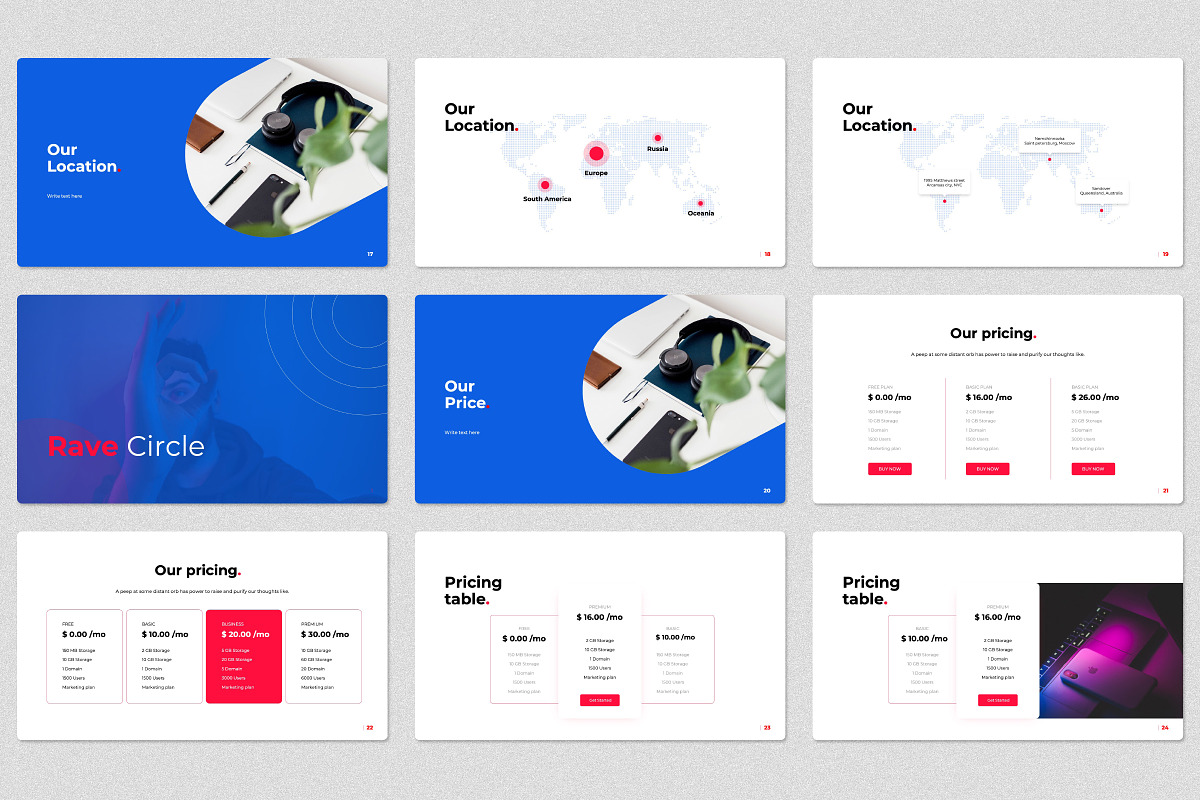 Rave Circle Powerpoint Template, a Presentation Template by TemplateZuu