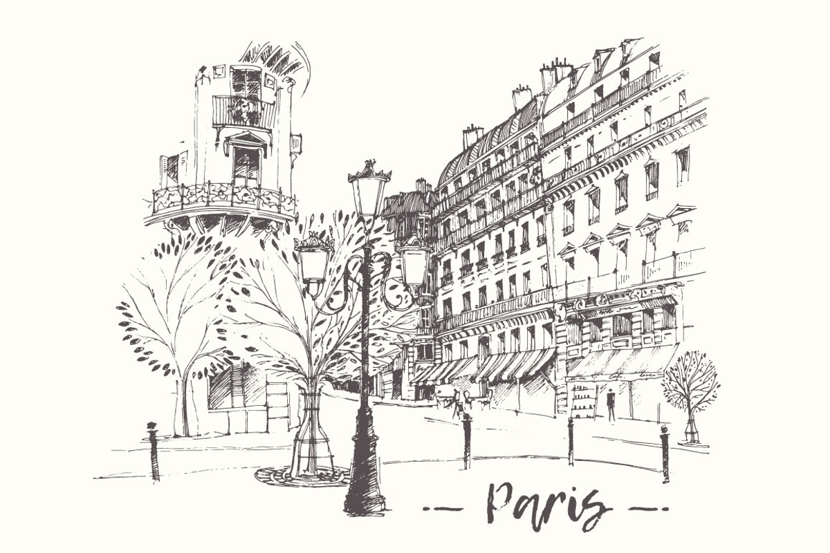 Streets of Paris, France, an Illustration by TheMountBirdStudio