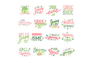 Spring time lettering text for greeting card special spring typography ...
