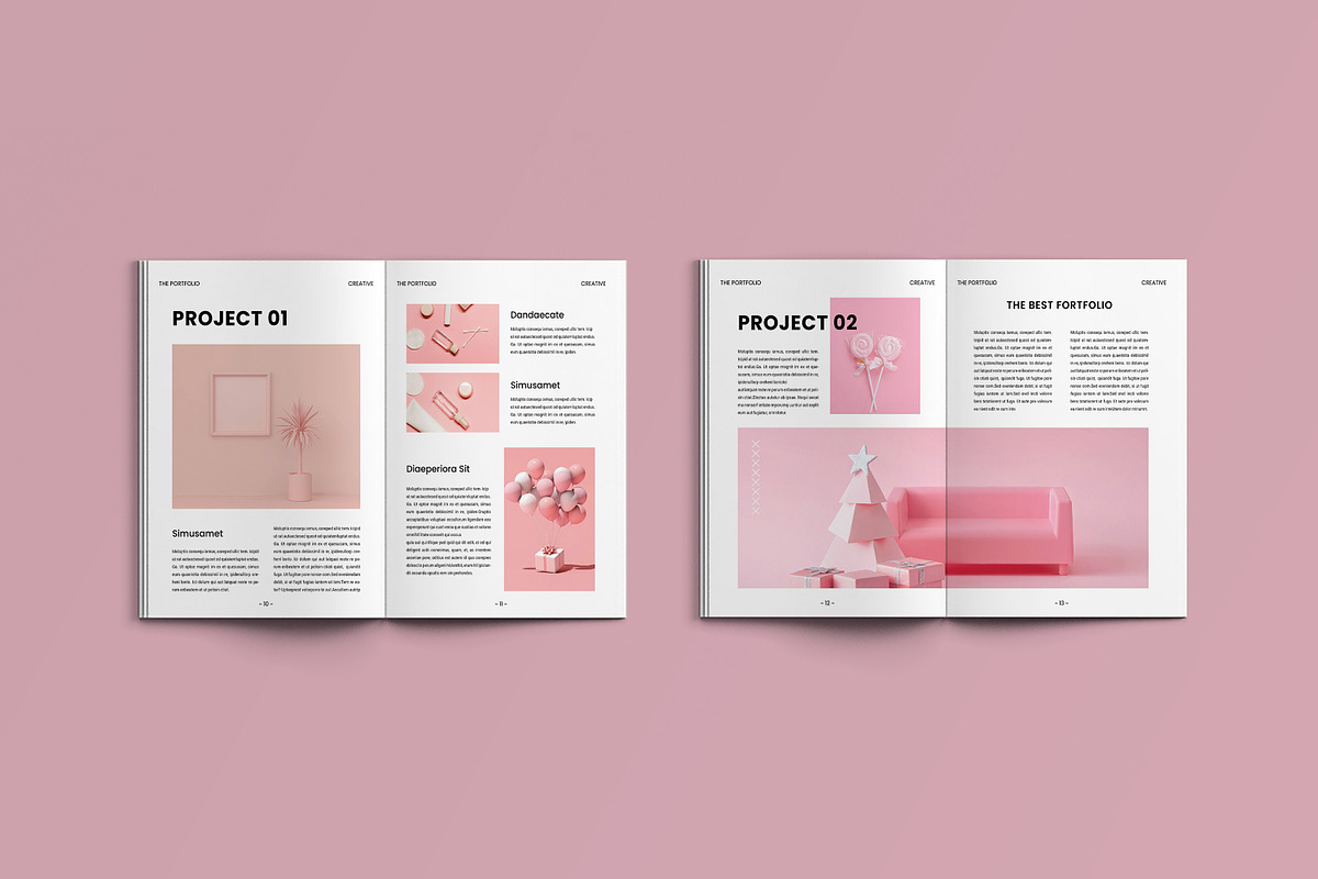 Pink Color Accent Portfolio Template, a Brochure Template by evgenystudio