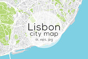 Lisbon city map, a Transportation Illustration by ink drop