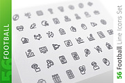 American Football Line Icons Set, an Outline Icon by Voysla's Shop