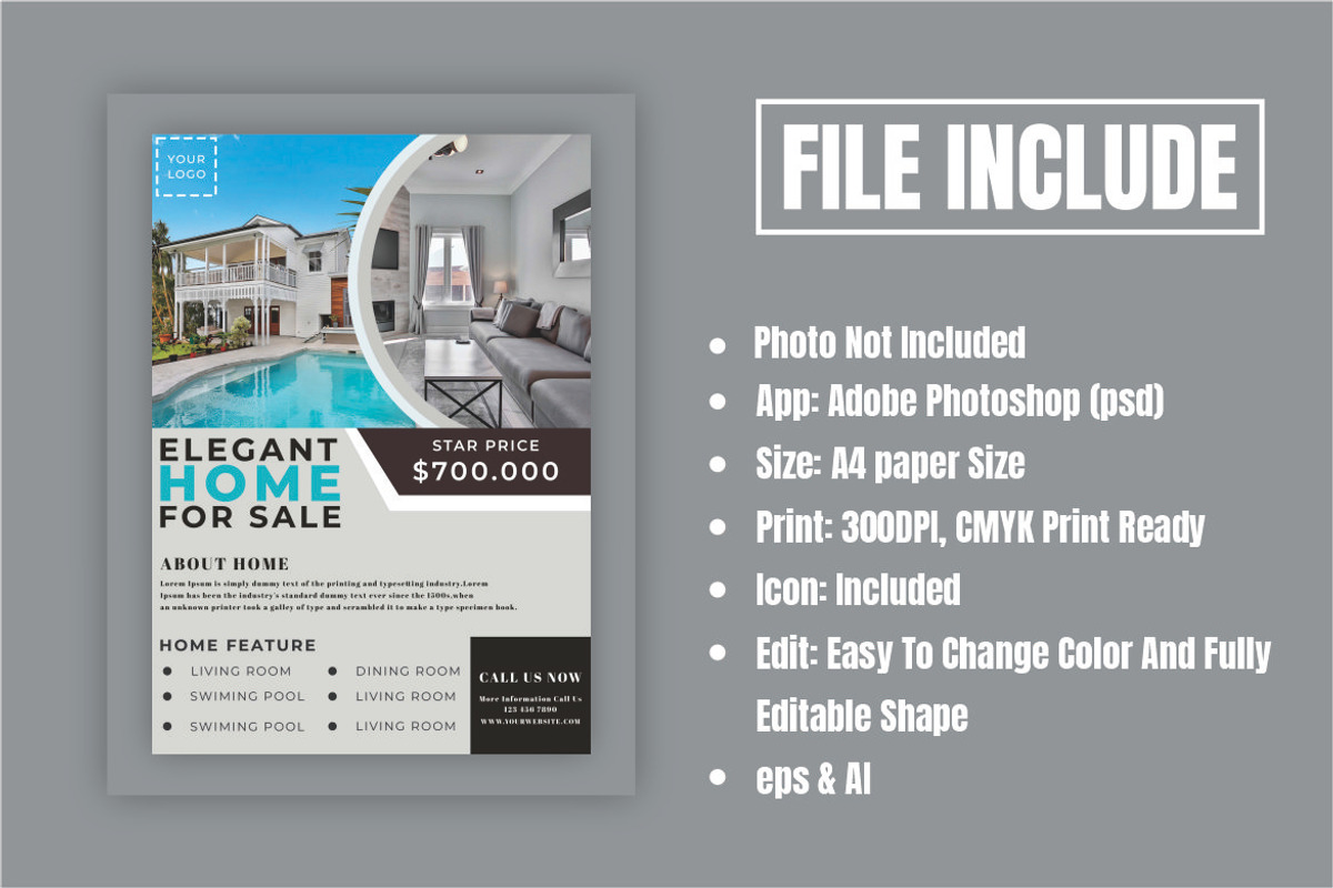 Real Estate Elegant Flayer Template, a Flyer Template by MaikoHatta