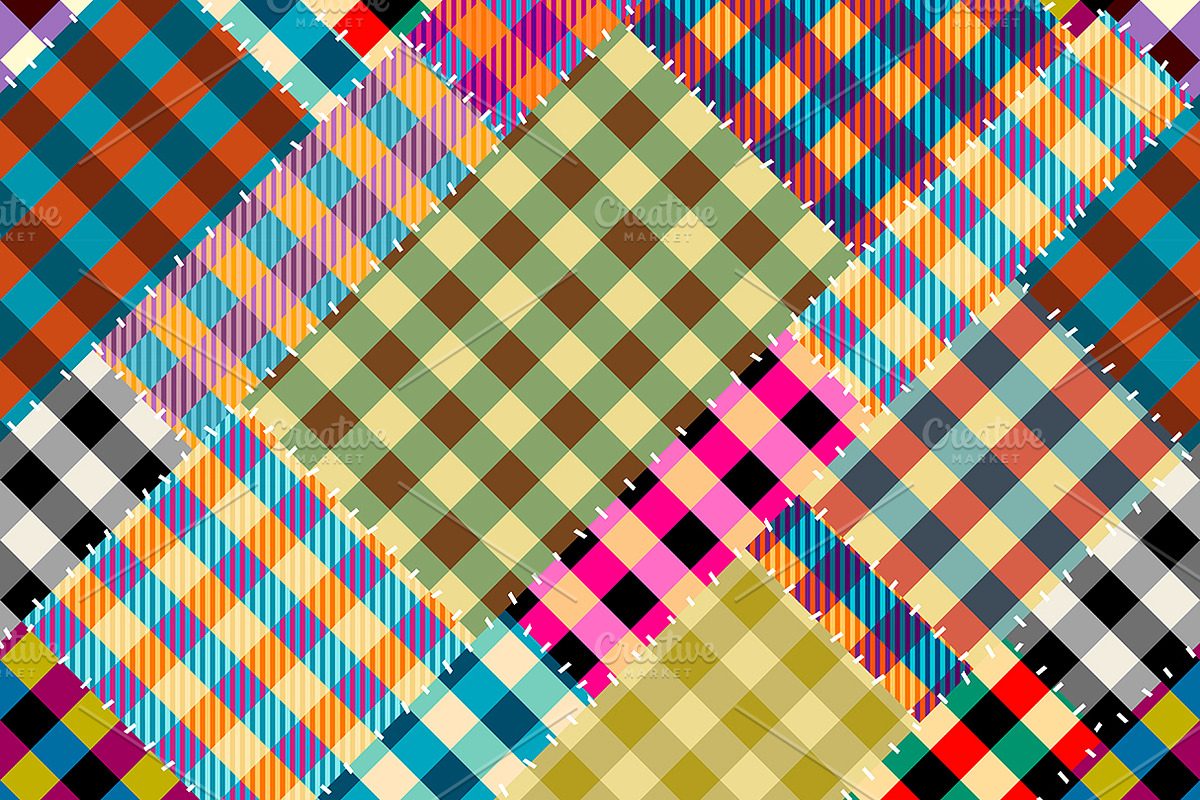 Seamless vector patterns. Patchwork