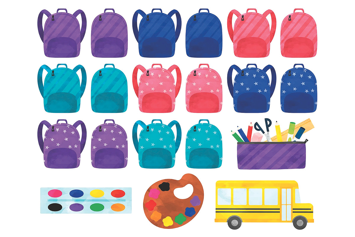 Back to School Clipart Bundle, an Education Illustration by SugarPickle ...