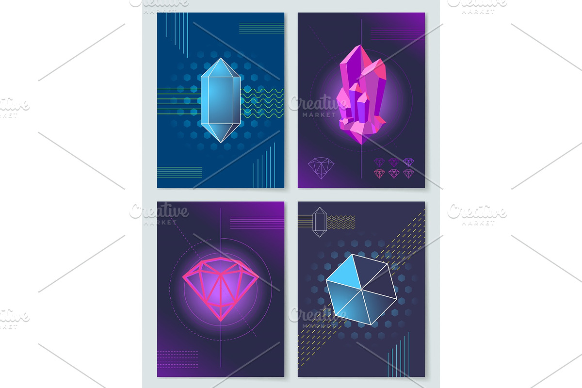 Bright Neon Lights and Geometric Shapes Posters, an Object Graphic by ...