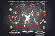 Chalkboard Christmas Clipart, an Illustration by SA ClipArt