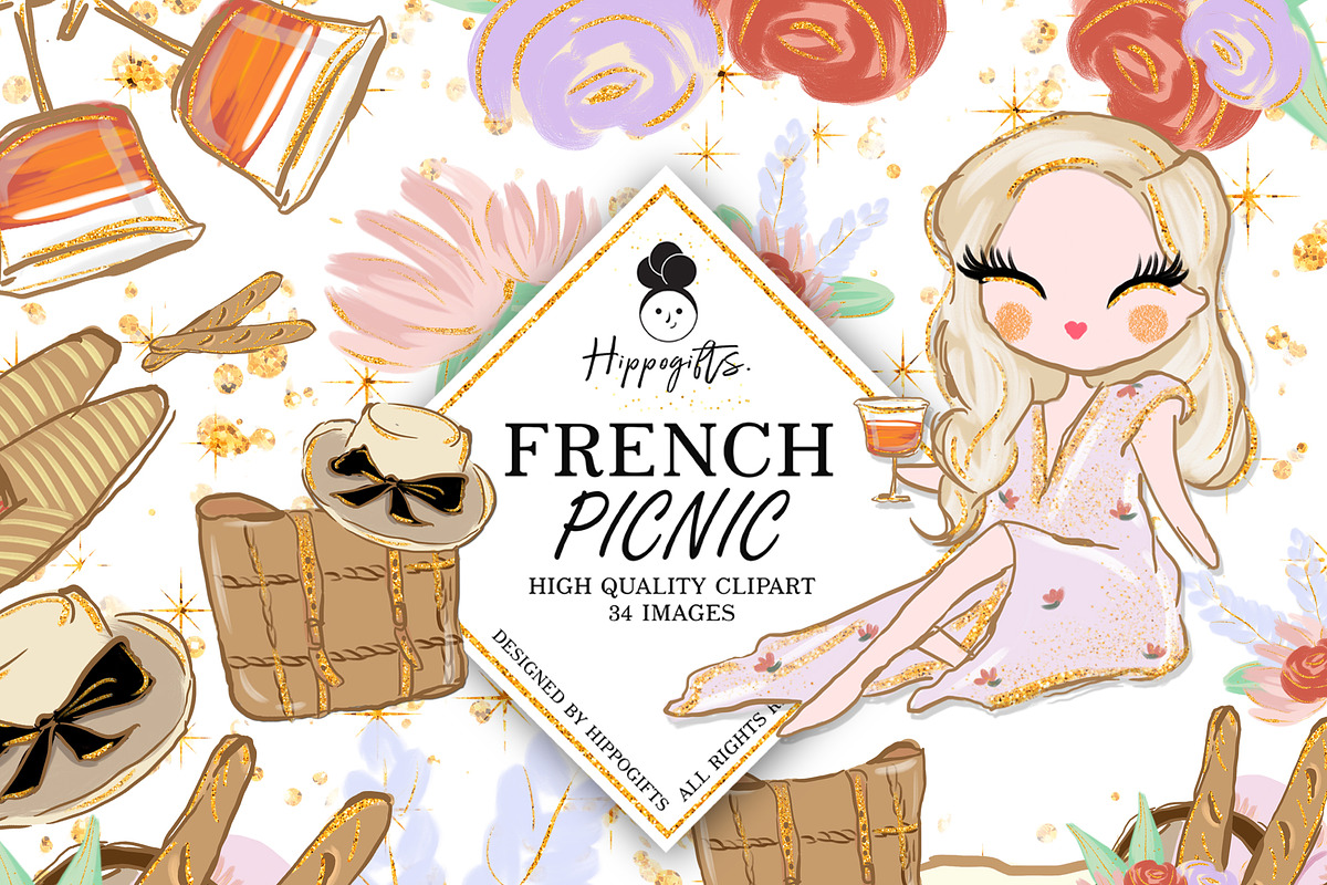 Picnic digital papers,Picnic pattern, a Pattern Graphic by ...