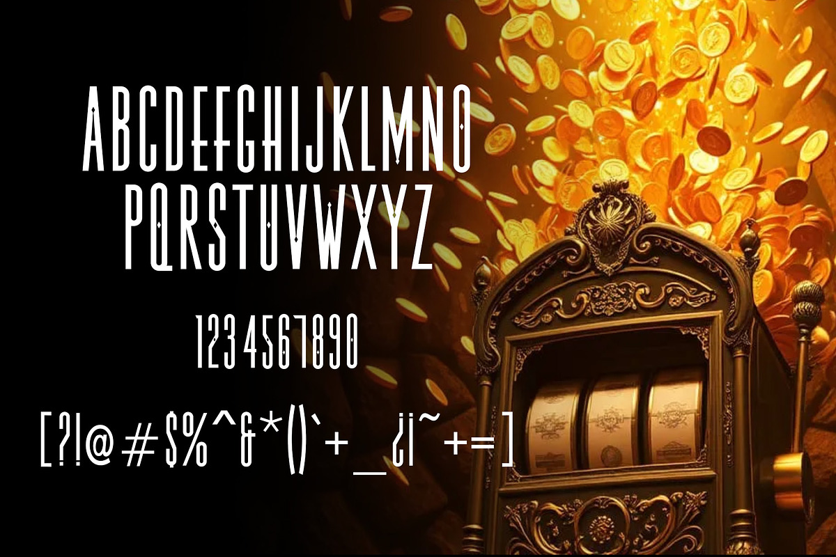 Roulette Casino Style Tall Sleek Font