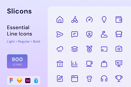 Single Line Vector Icons | Outline Icons ~ Creative Market