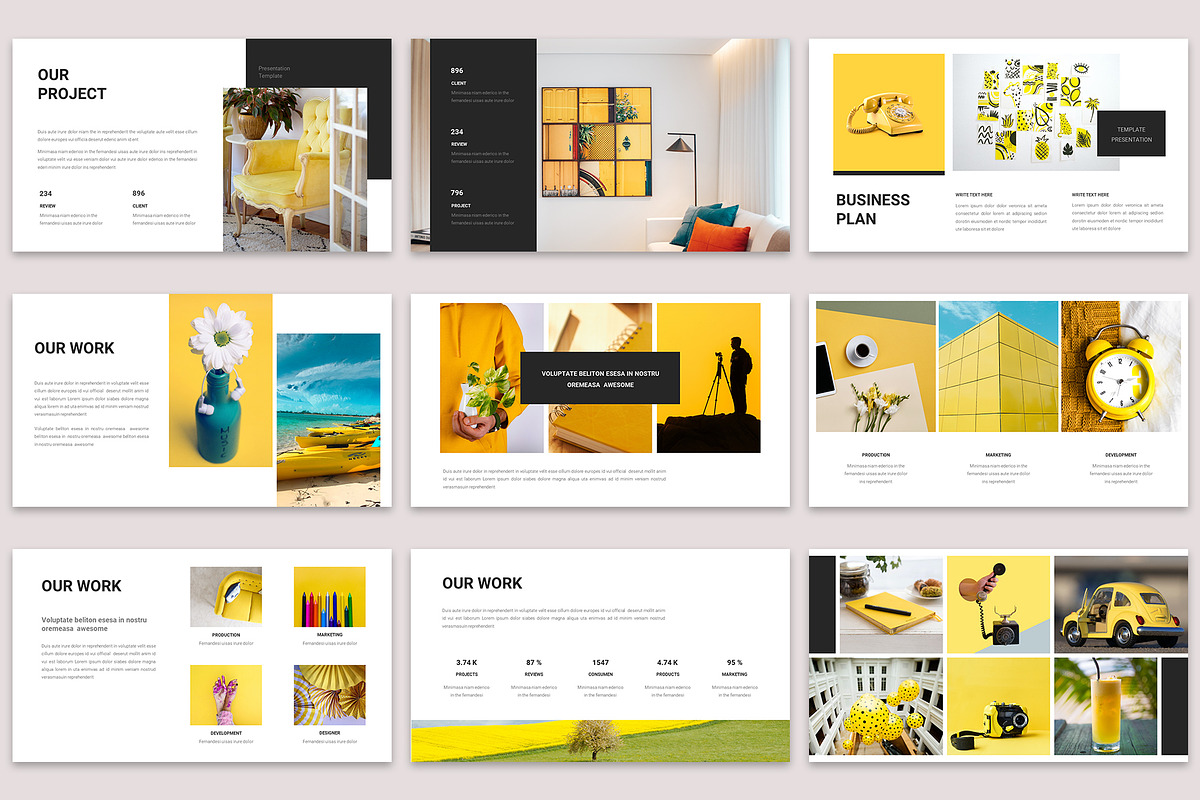 Yellow Creative Powerpoint Template, a Presentation Template by Jaruka