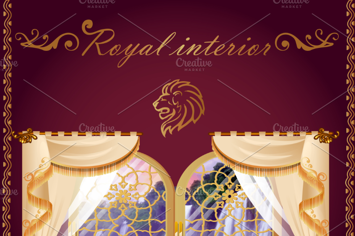 Vector set of Royal interior decor, a Decorative Illustration by ...