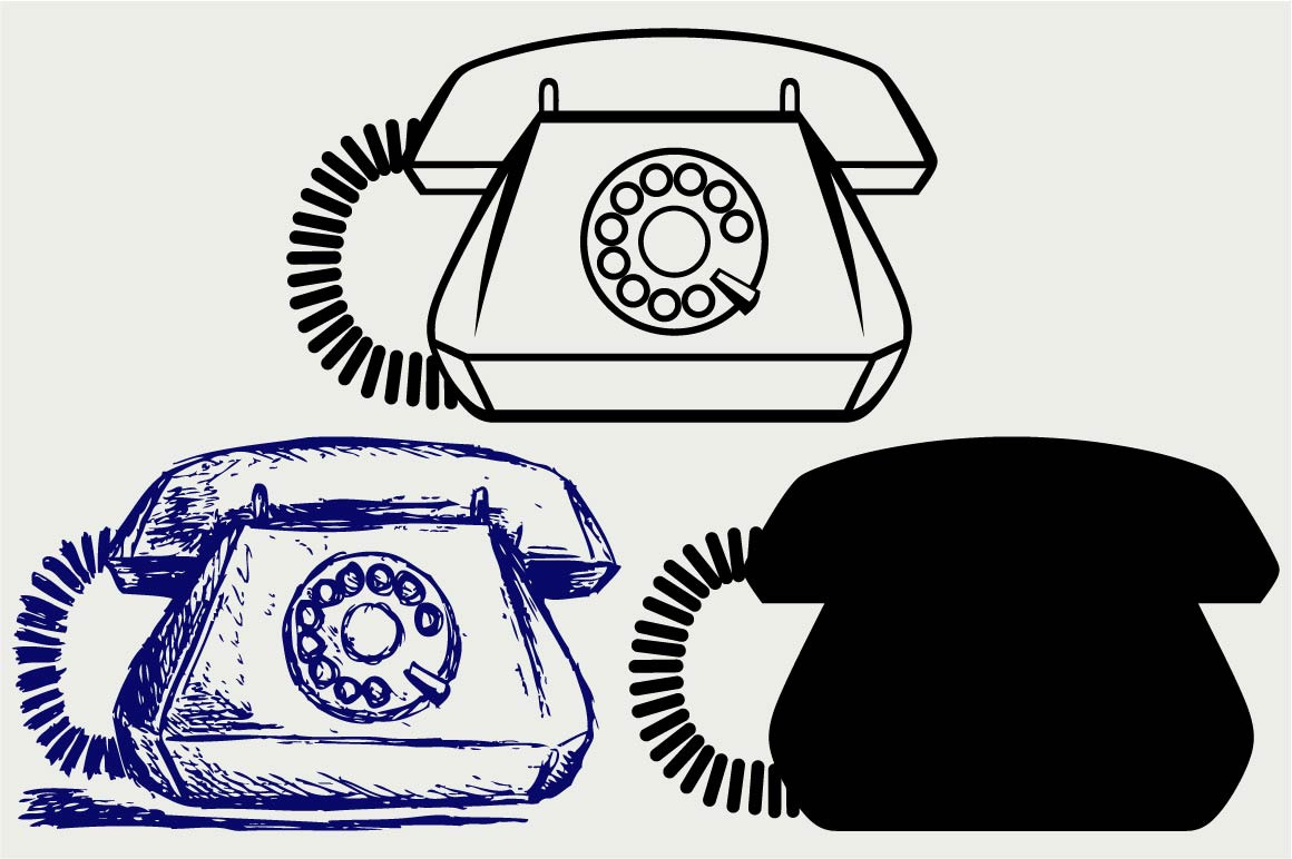 Telephon with rotary dial SVG, an Outline Icon by LineworkStock