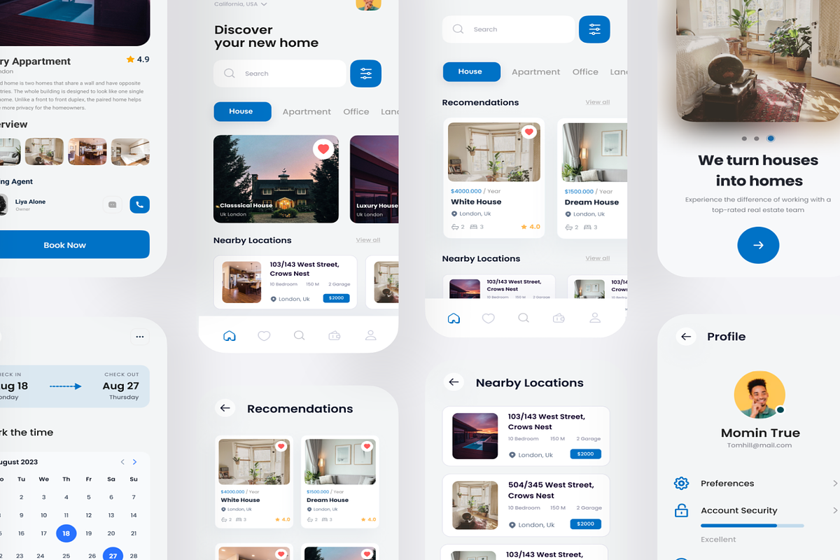 SweetHome -Real Estate App UI Kit, an UI Kit Template by Digital_Fantasies