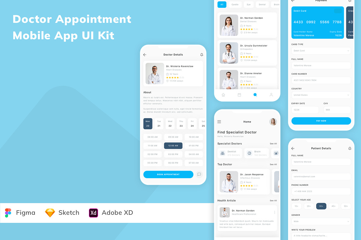 Doctor Appointment Mobile App Ui Kit, an UI Kit Template by Betush