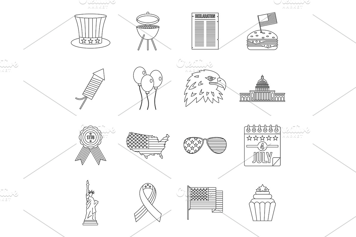 Independence day flag icons set, an Object Graphic by Ylivdesign