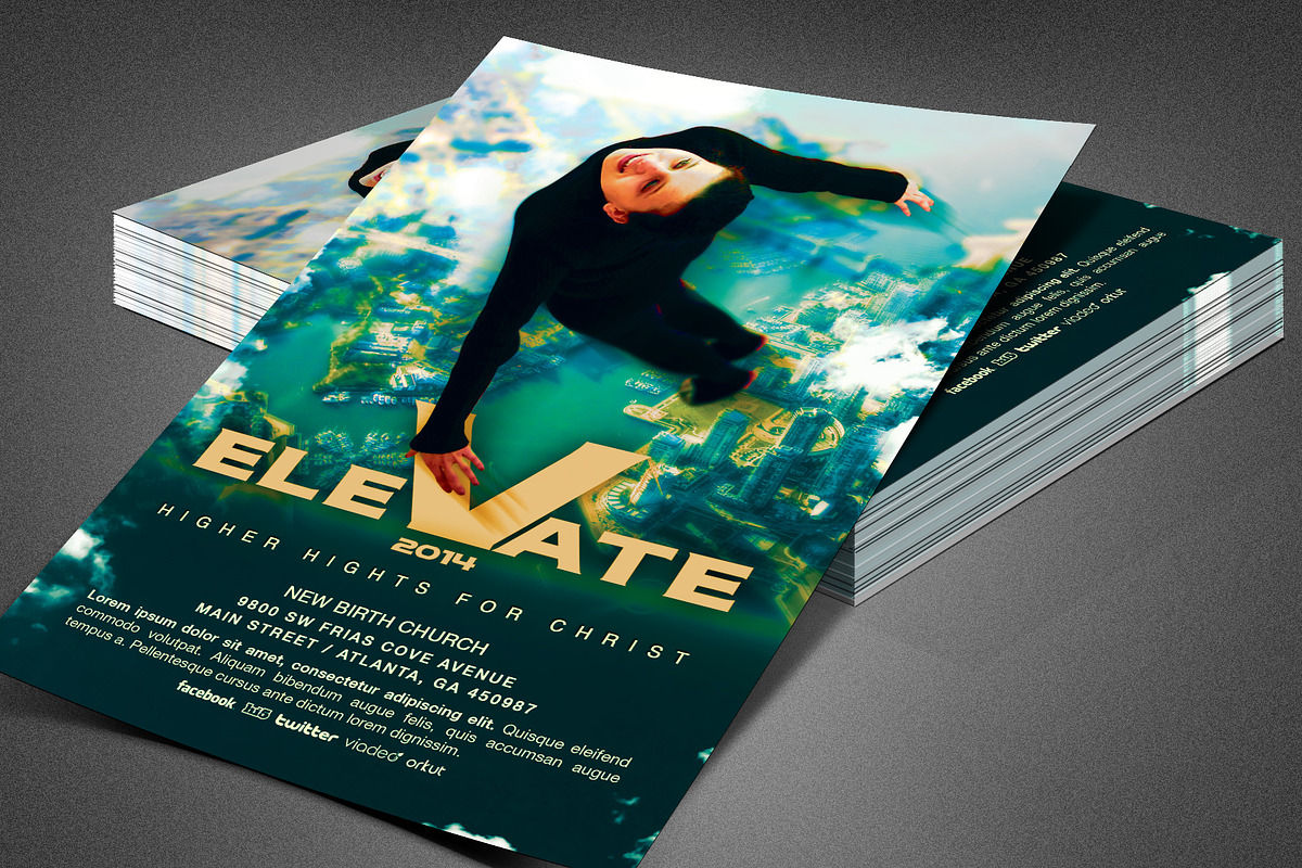 Elevate Church Flyer Template, a Flyer Template by loswl