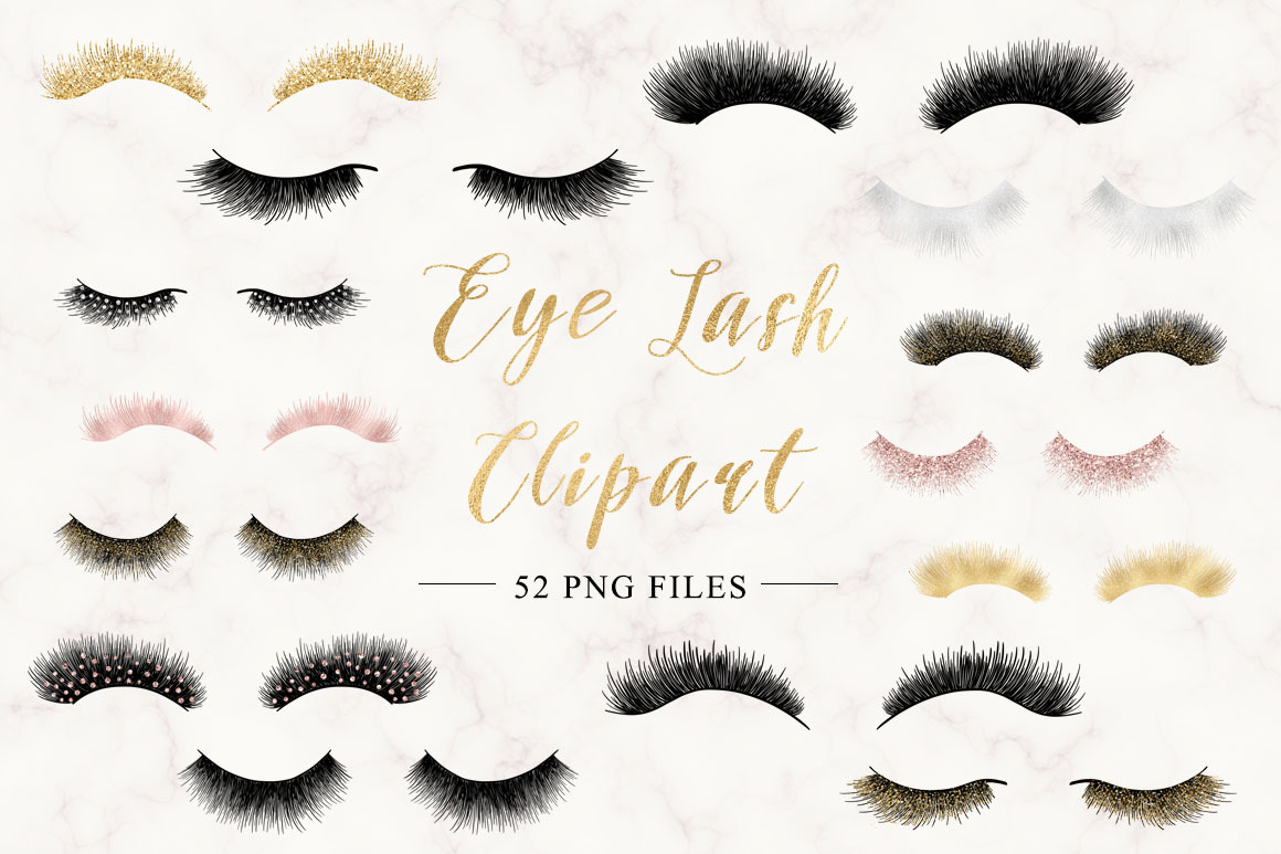 Digital eye lash clip art, an Object Graphic by PeDe Designs