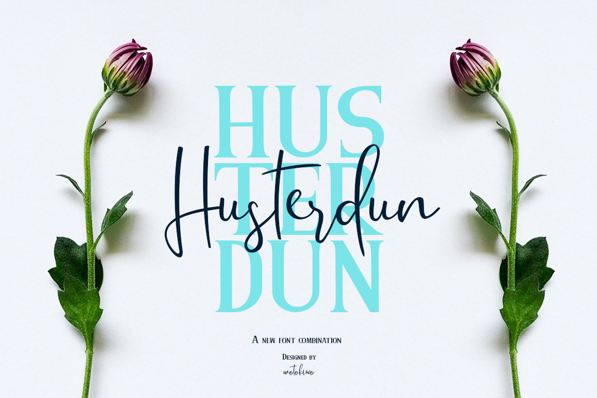 Husterdun Font Duo, a Script Font by Motokiwo