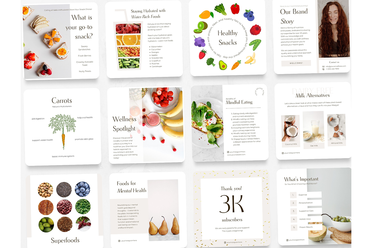 80 Nutrition Post Templetes, a Social Media Template by PatternLab.
