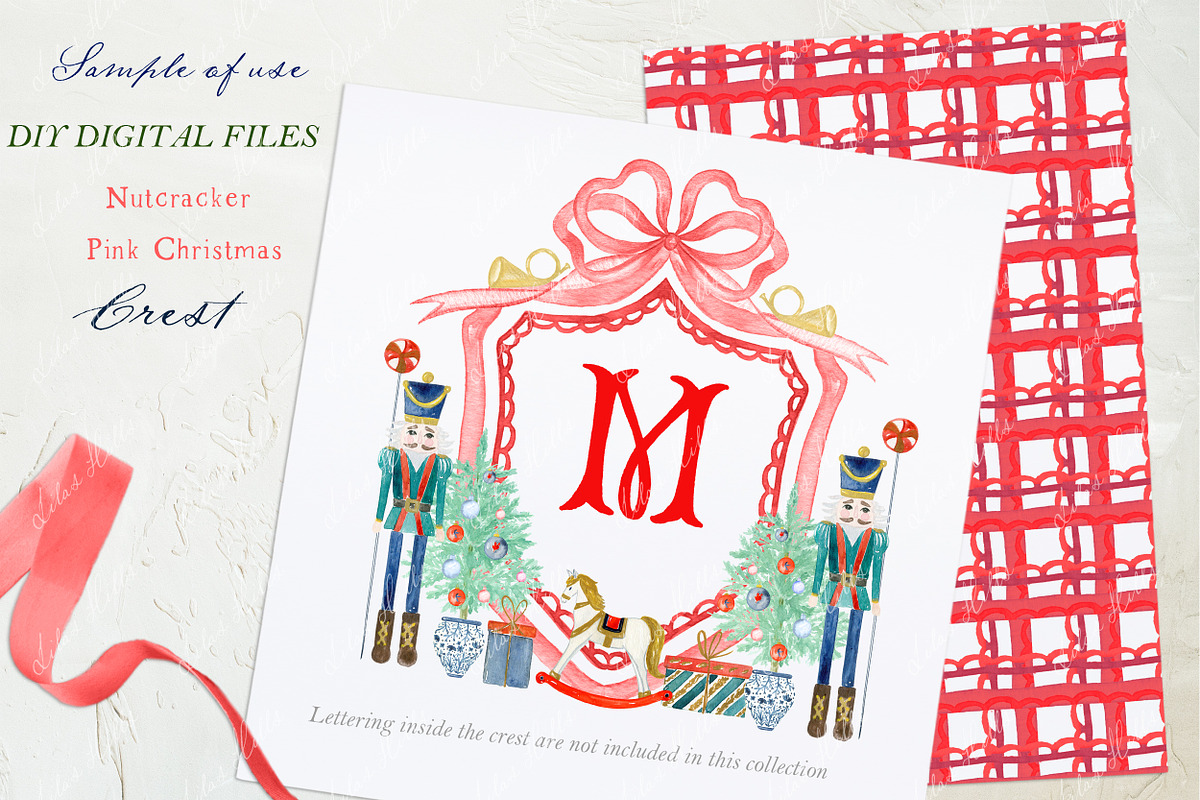 Nutcracker Red Blue Christmas Crest, an Illustration by LABFcreations