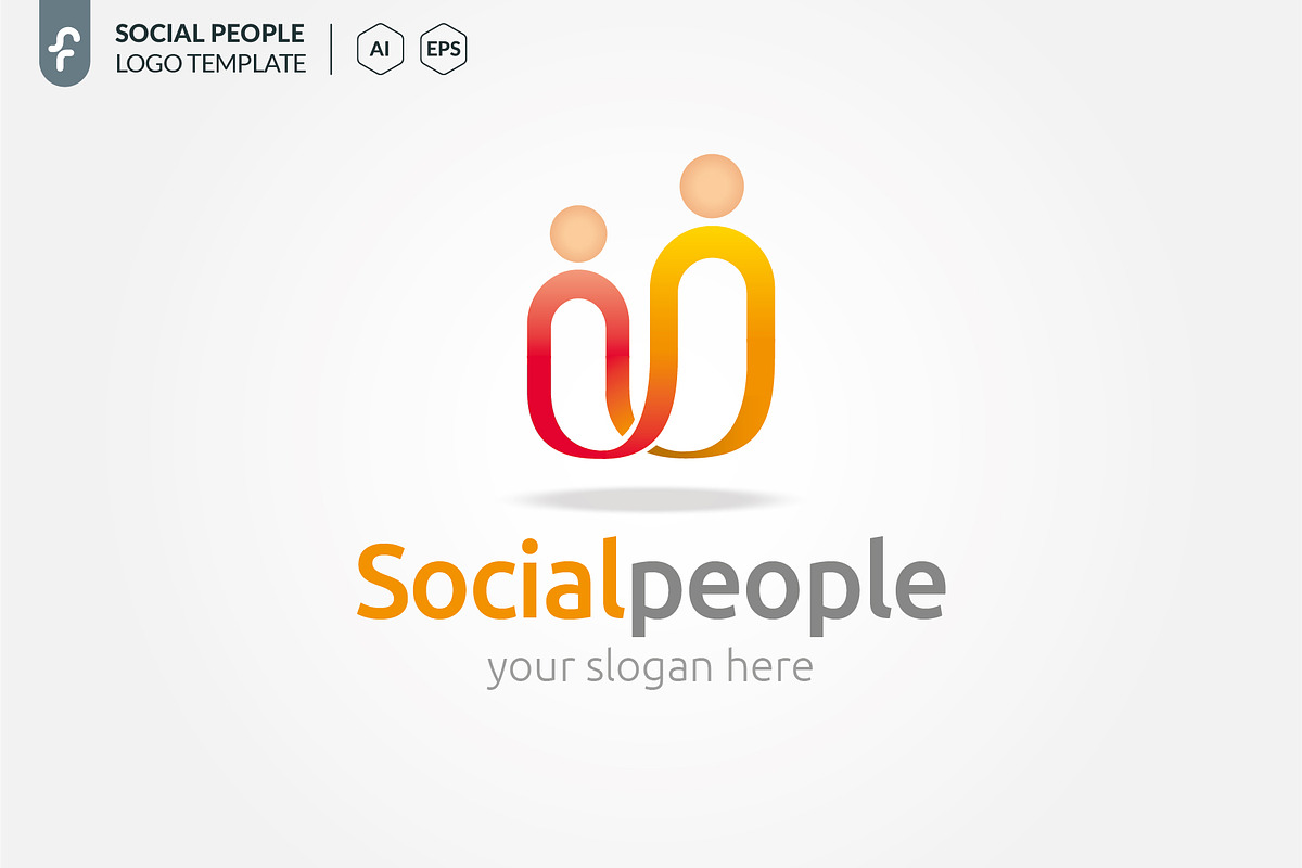 Social People Logo, a Branding & Logo Template by ft.studio