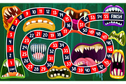 Children board game with monsters, an Illustration by Vector Tradition