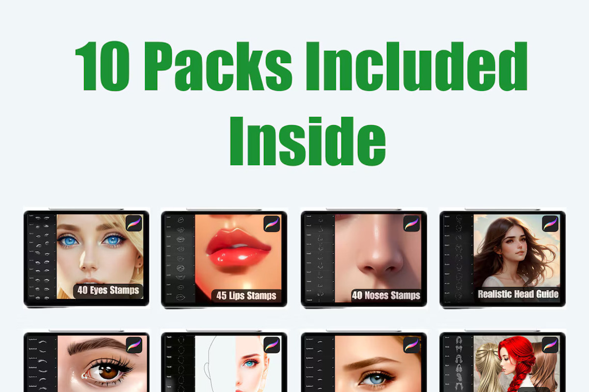 Procreate Female Portrait Bundle